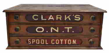 Clarks ONT Spool cabinet, late 19th c., 23'' h., - Mar 18, 2014 | Pook ...
