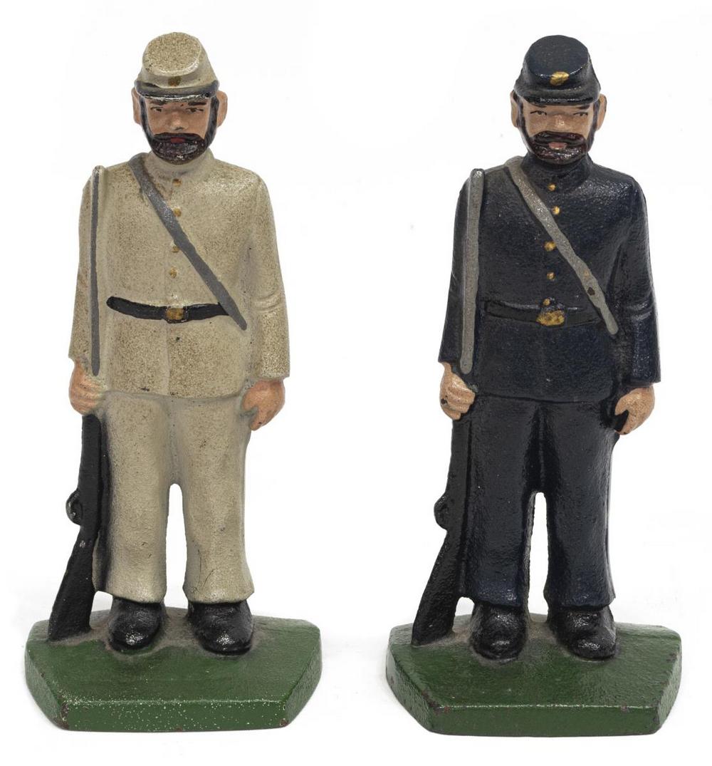 Civil War Soldier Cast Iron Bookends - Dec 16, 2017 | Bremo Auctions in VA