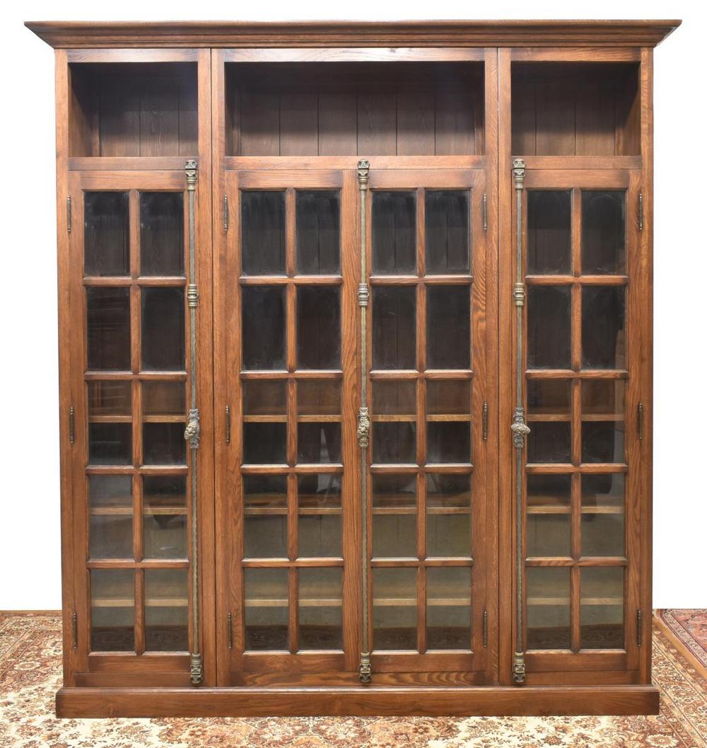 OAK LIBRARY BOOKCASE W/ CREMONE BOLT DOORS - Jun 28, 2020 | Austin ...