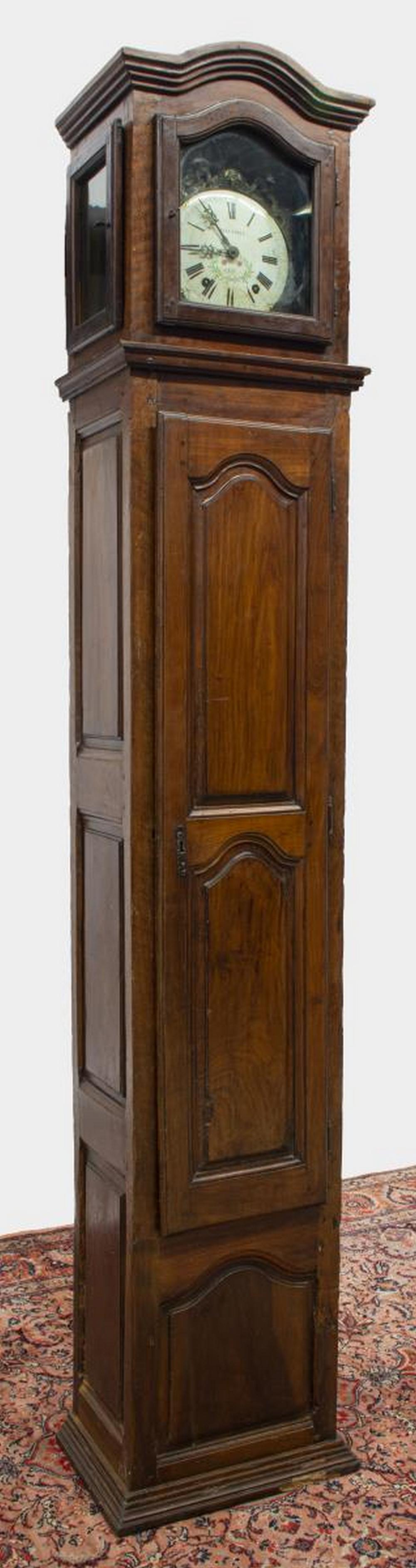 French Provincial Walnut Longcase Clock