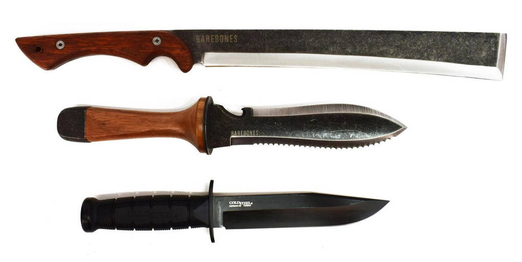 (3) Barebones & Cold Steel Tactical Knives