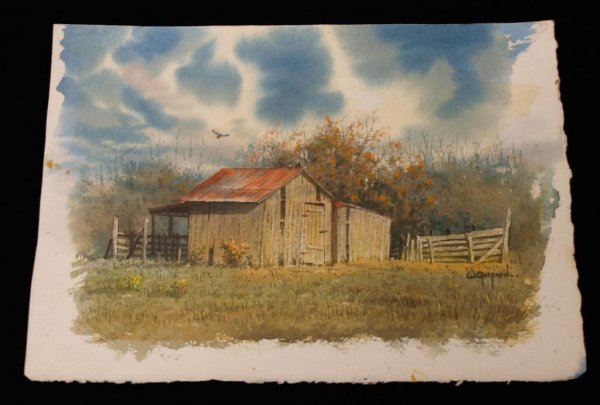 65: ORIGINAL TEXAS WATERCOLOR PAINTING CAL GASPARD