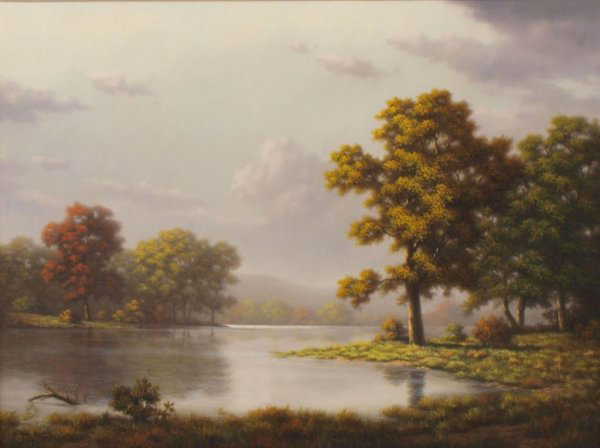 120: PAINTING, TEXAS LANDSCAPE, MARK PETTIT (1957-)