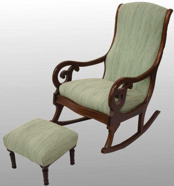 ANTIQUE AMERICAN VICTORIAN MAHOGANY LINCOLN ROCKER