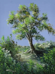 Oil Painting, Mystical Longhorn, Cecil R. Young Jr