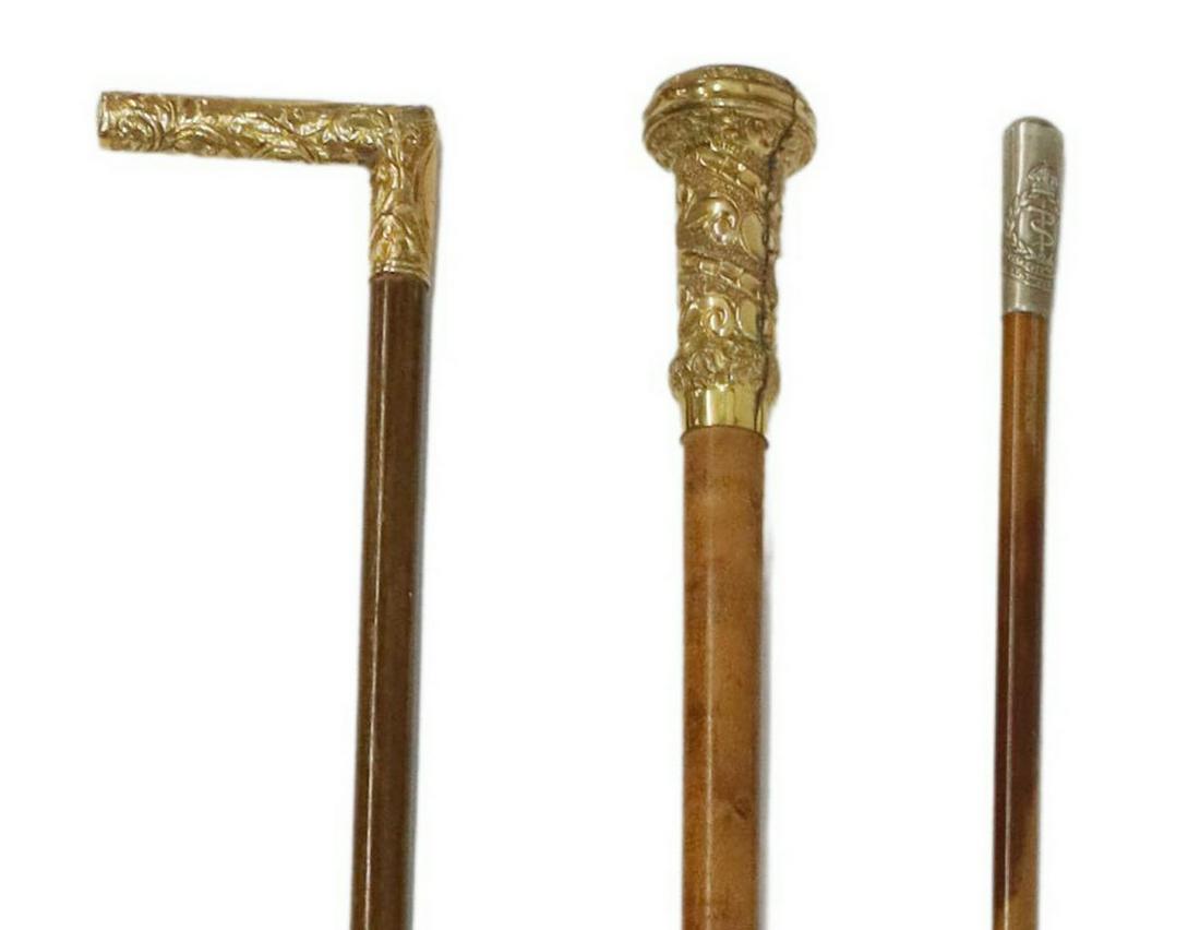 (3) Victorian Canes & Wwii Era Ramc Swagger Stick