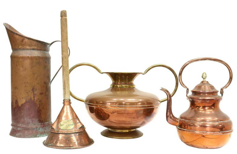 (4) French & English Copper Household Items