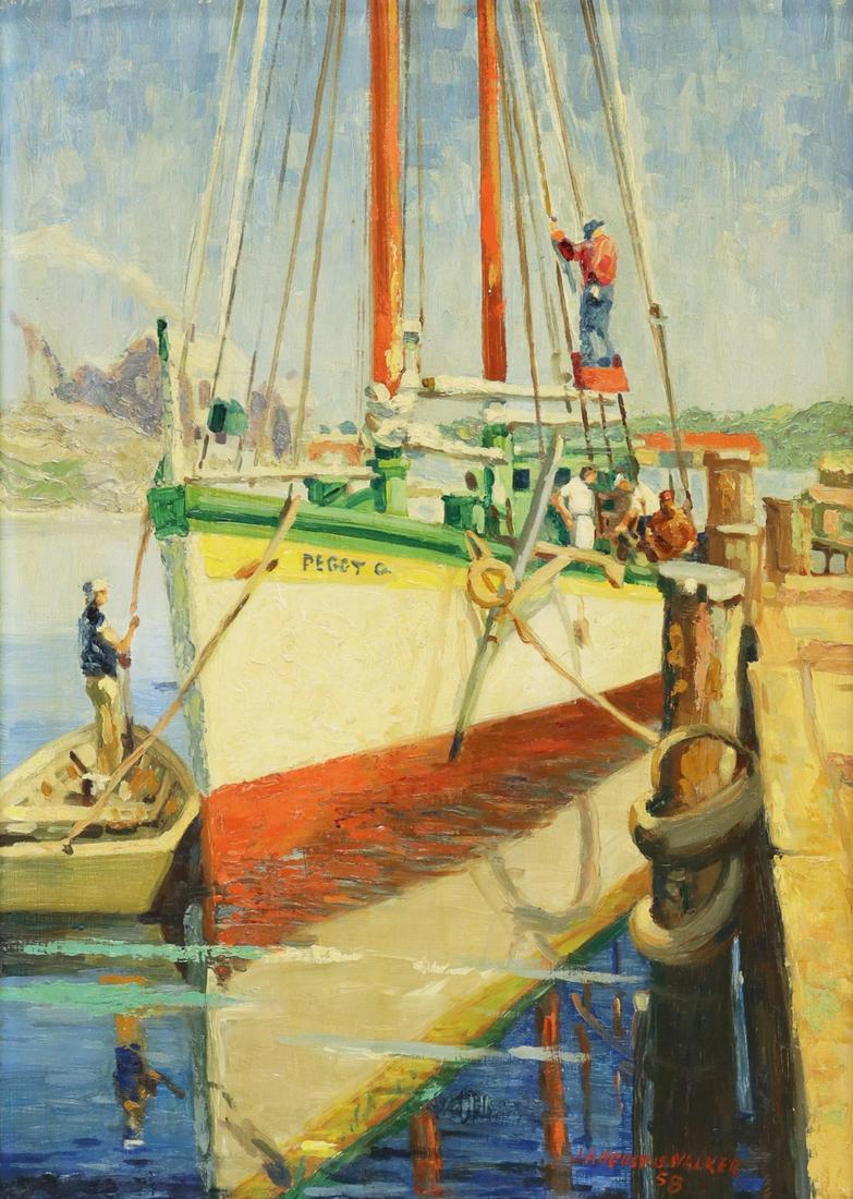 J. Augustus Walker (1901 1967) Ship Painting