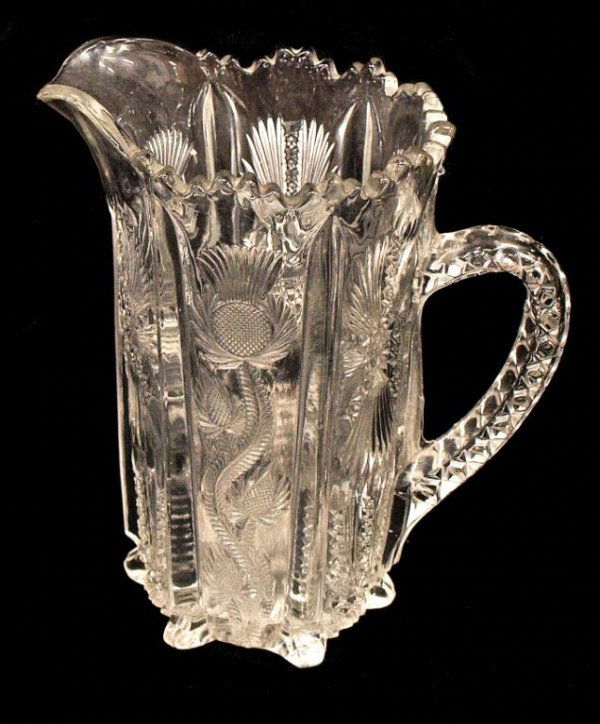 ANTIQUE HIGBEE PANELED THISTLE PRESSED GLASSWARE : Lot 44