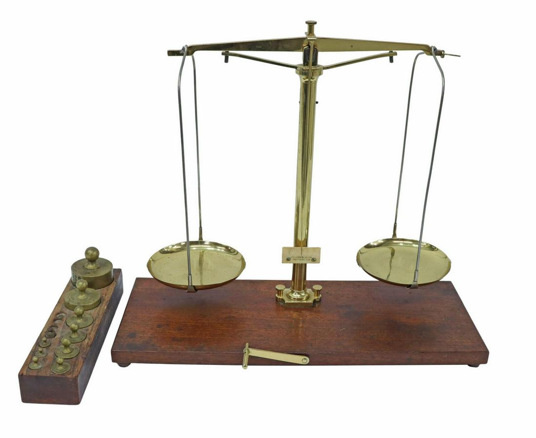 BECKER'S SONS ROTTERDAM BRASS SCALE & WEIGHTS | Barnebys