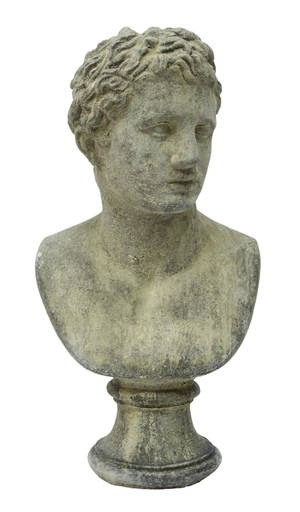 Classical Style Cast Stone Bust Of Adonis