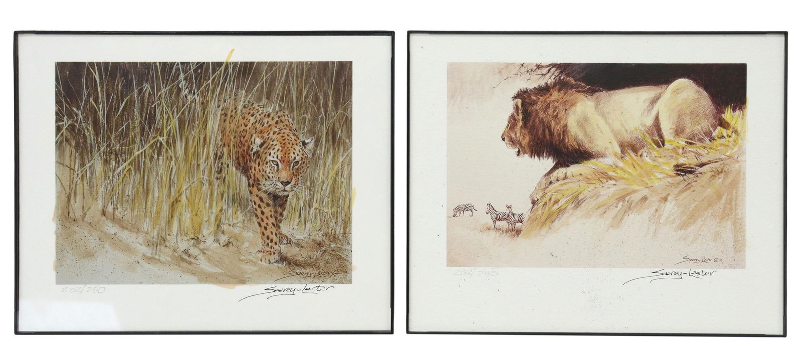 (2) Seerey Lester (d.2020) Lion & Leopard Prints