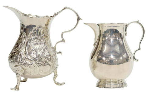 English Sterling Silver Antique Cream Pitchers Lot
