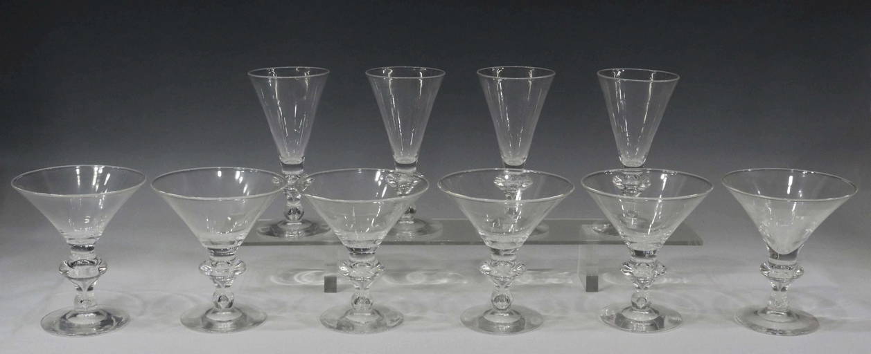 (10) Steuben Art Glass Trumpet 7737 Stemware