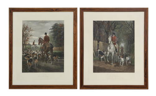 (2) Fox Hunting Engravings After E.a.s. Douglas