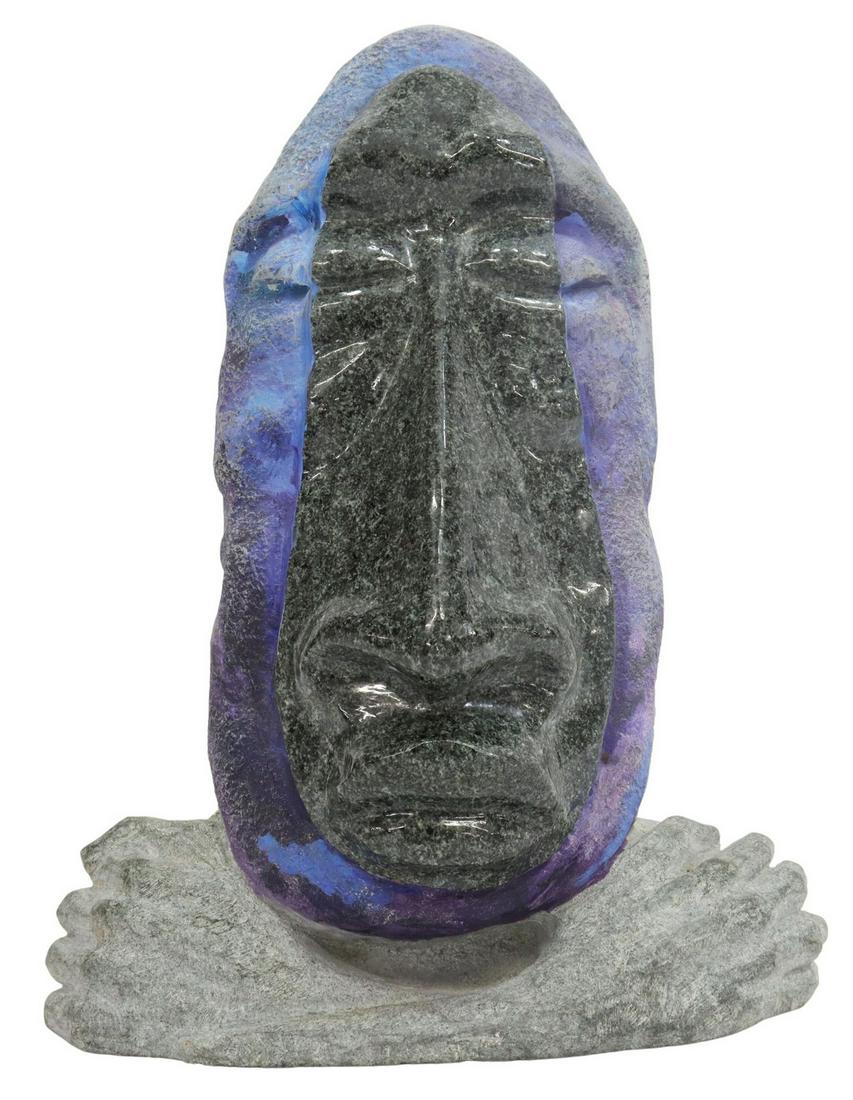 RICK ROWLEY CARVED GRANITE FACE SCULPTURE (#0065) on Sep 24, 2021 ...
