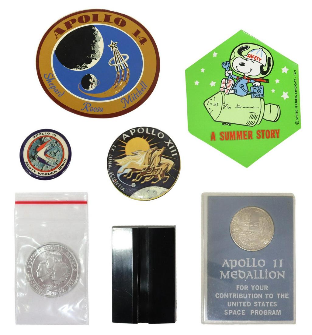 (6) Nasa Apollo Program Souvenirs, Medals, Pins