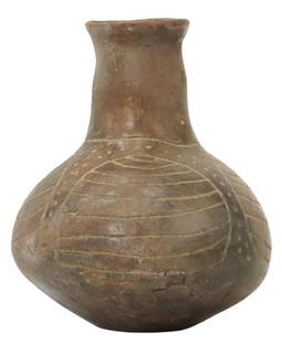 Caddo Bailey Pottery Bottle, Sam Johnson Coa