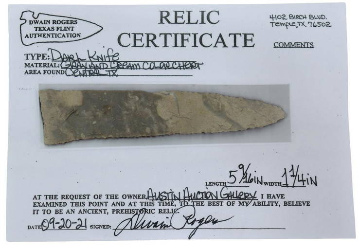 NATIVE AMERICAN DARL KNIFE BLADE, DWAIN ROGERS - Oct 22, 2021 | Austin ...