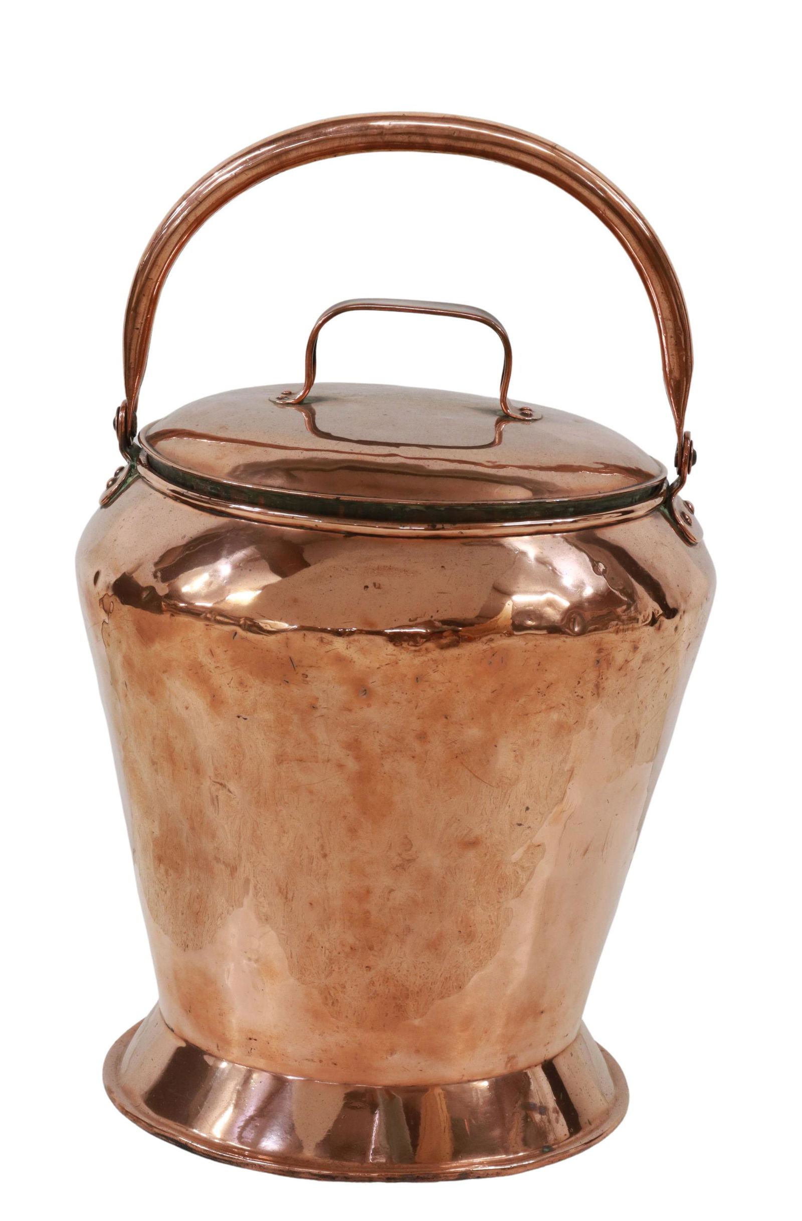 LARGE COPPER LIDDED PAIL OR BUCKET, 18"H | Barnebys