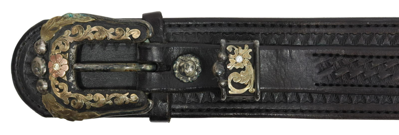 WESTERN BOB BERG BUCKLE SET & TOOLED LEATHER BELT | Barnebys