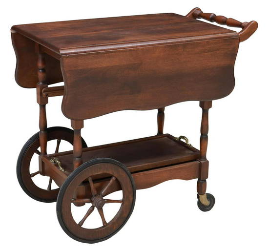 Vintage Drop Leaf Tea Cart Service Trolley