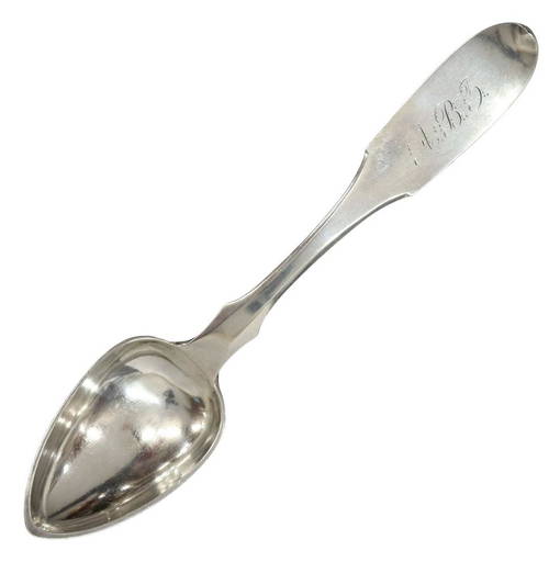 Bell & Bros Coin Silver Fiddleback Spoon, Texas