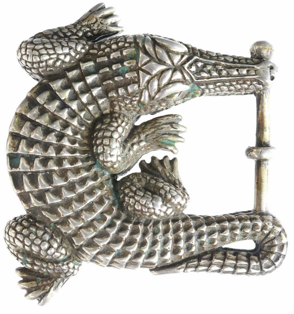 Barry Kieselstein Cord Sterling Alligator Buckle