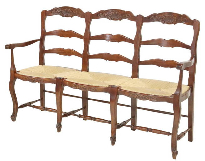 FRENCH PROVINCIAL LOUIS XV STYLE LADDER-BACK BENCH (#0530) on May 14 ...