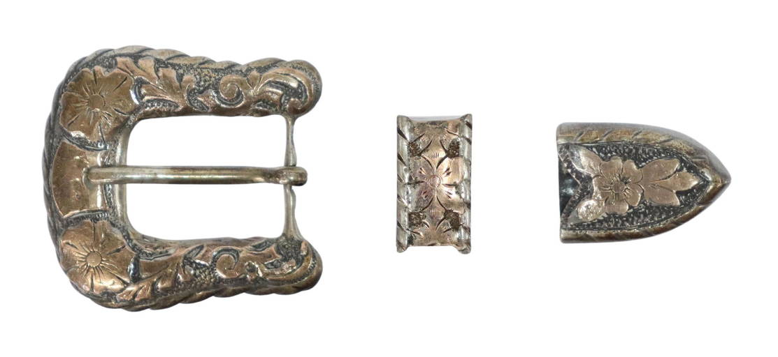 Sterling & 10kt Gold Ranger Buckle Set, Mexcio