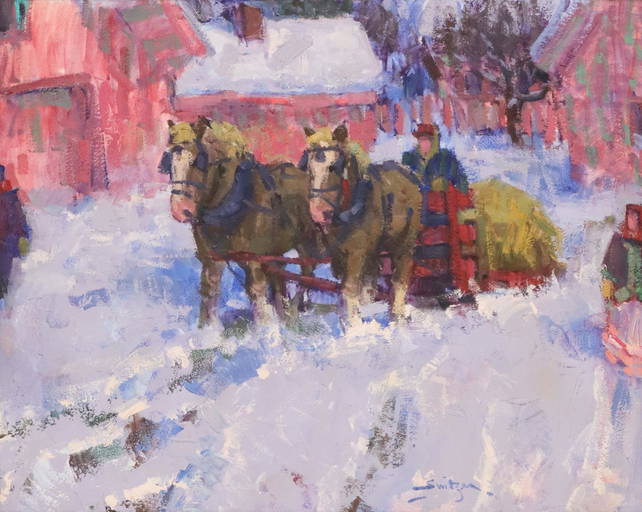 SCOTT SWITZER (B.1960) HORSE-DRAWN CART, 24" X 30" (#0188) on Sep 09 ...