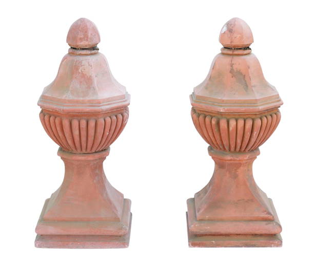 (2) Terracotta Architectural Gate Post Finials