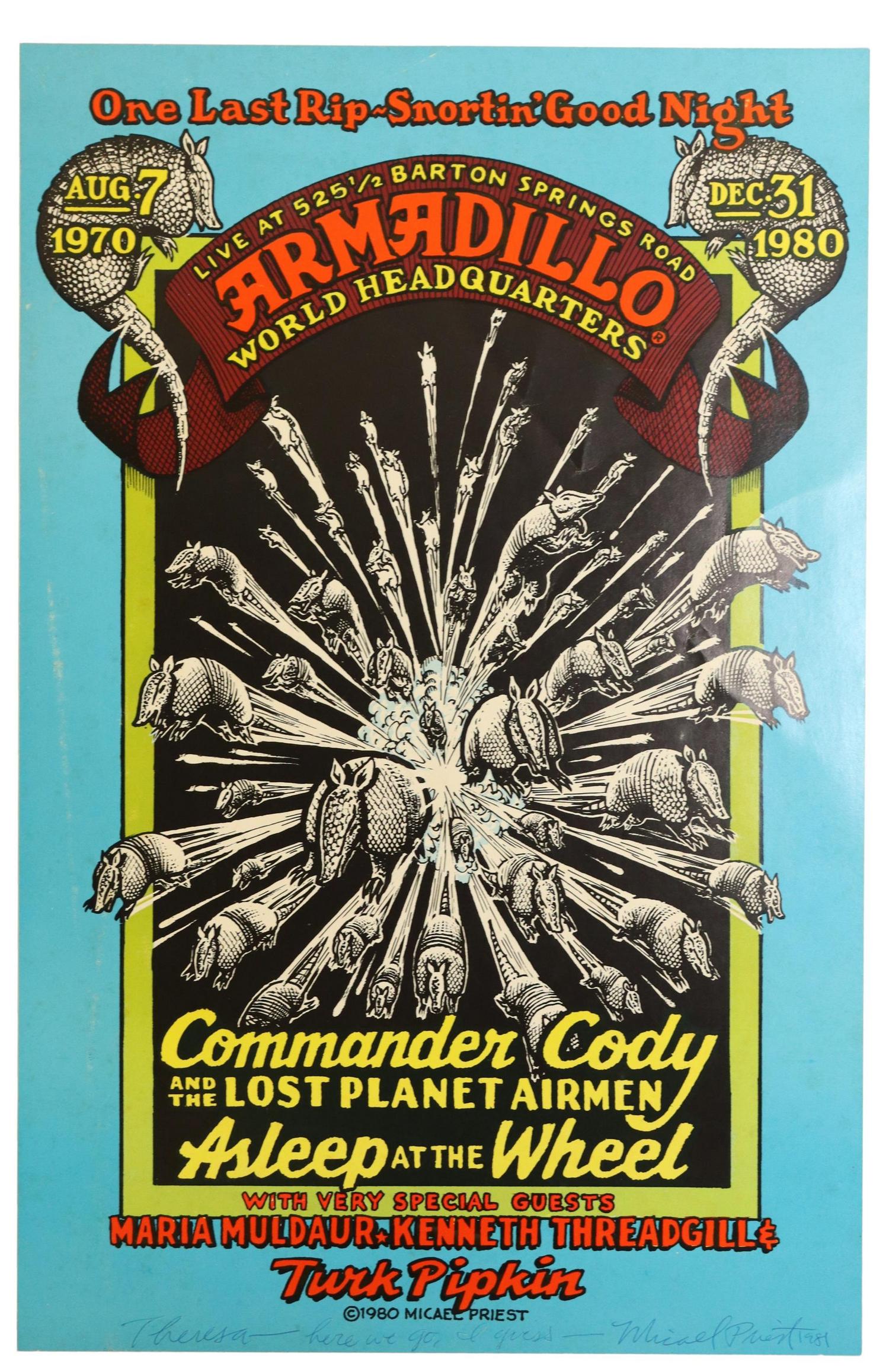 Armadillo World Hq Final Concert Poster