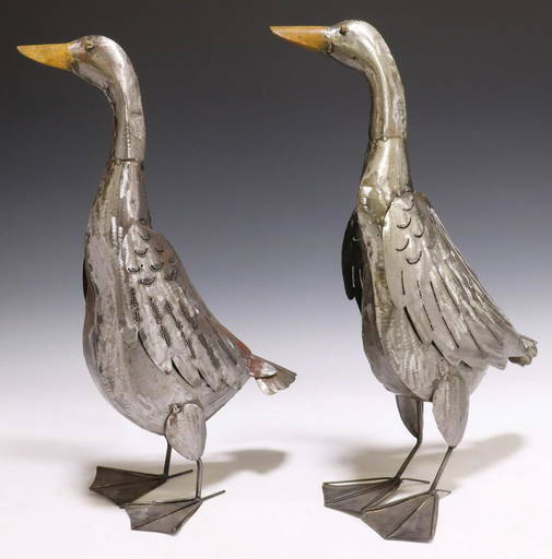 (2) RUSTIC SHEET METAL GEESE SCULPTURES, 20.25"H - Nov 19, 2022 ...