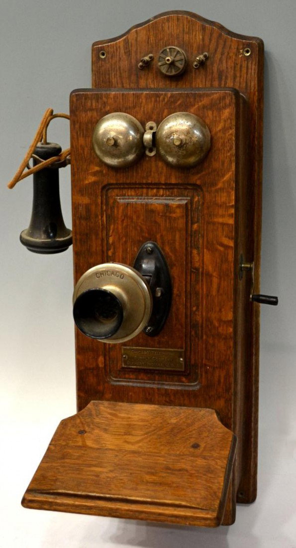 ANTIQUE OAK CASED CRANK TELEPHONE, CHICAGO - Oct 23, 2011 | Austin ...