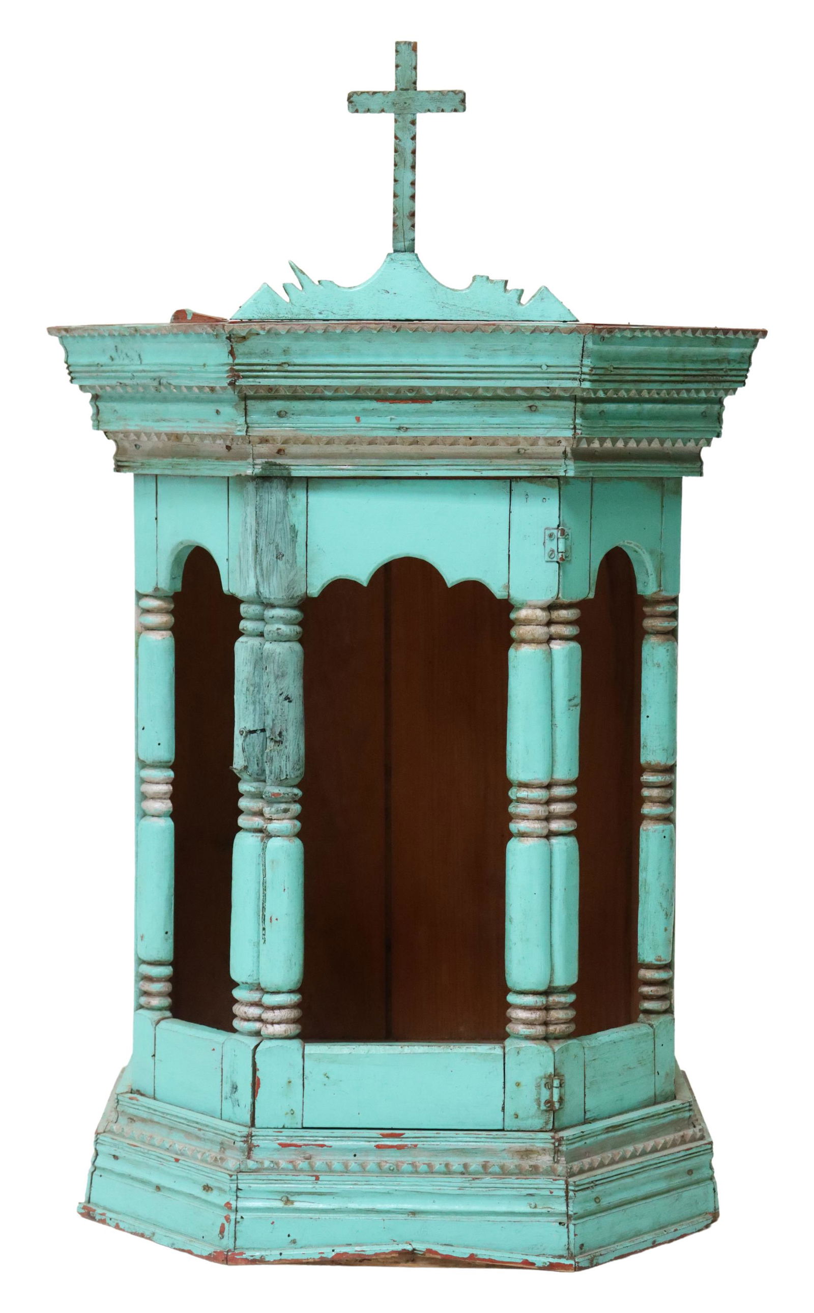 RUSTIC PAINTED WOOD NICHO CABINET, MEXICO - Dec 10, 2022 | Austin ...