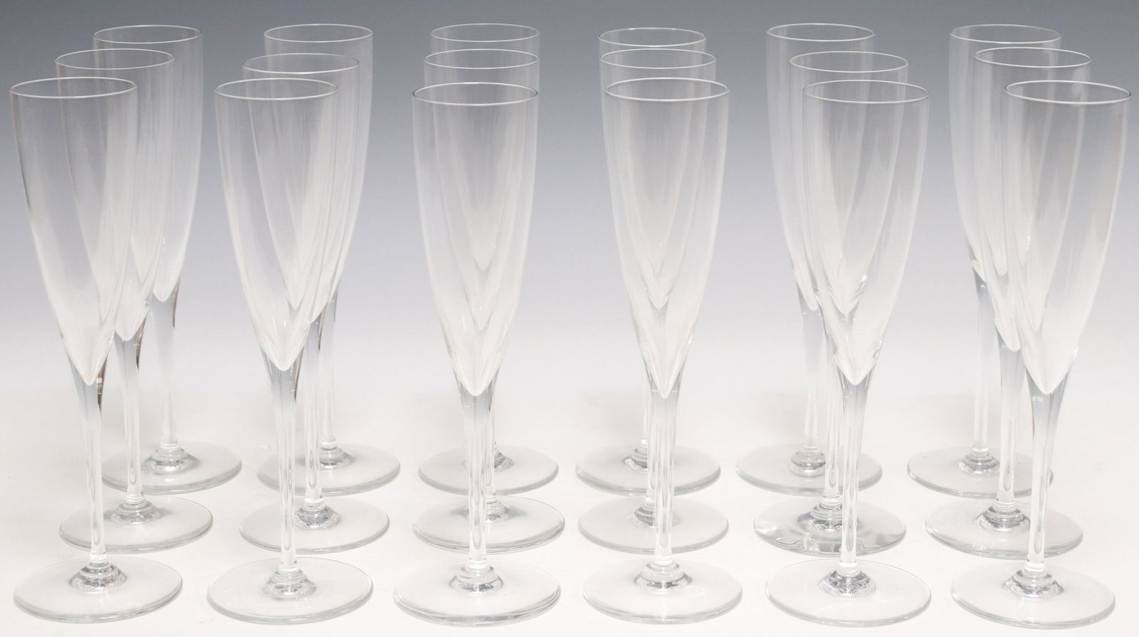 18) Baccarat Dom Perignon Crystal Champagne Flutes