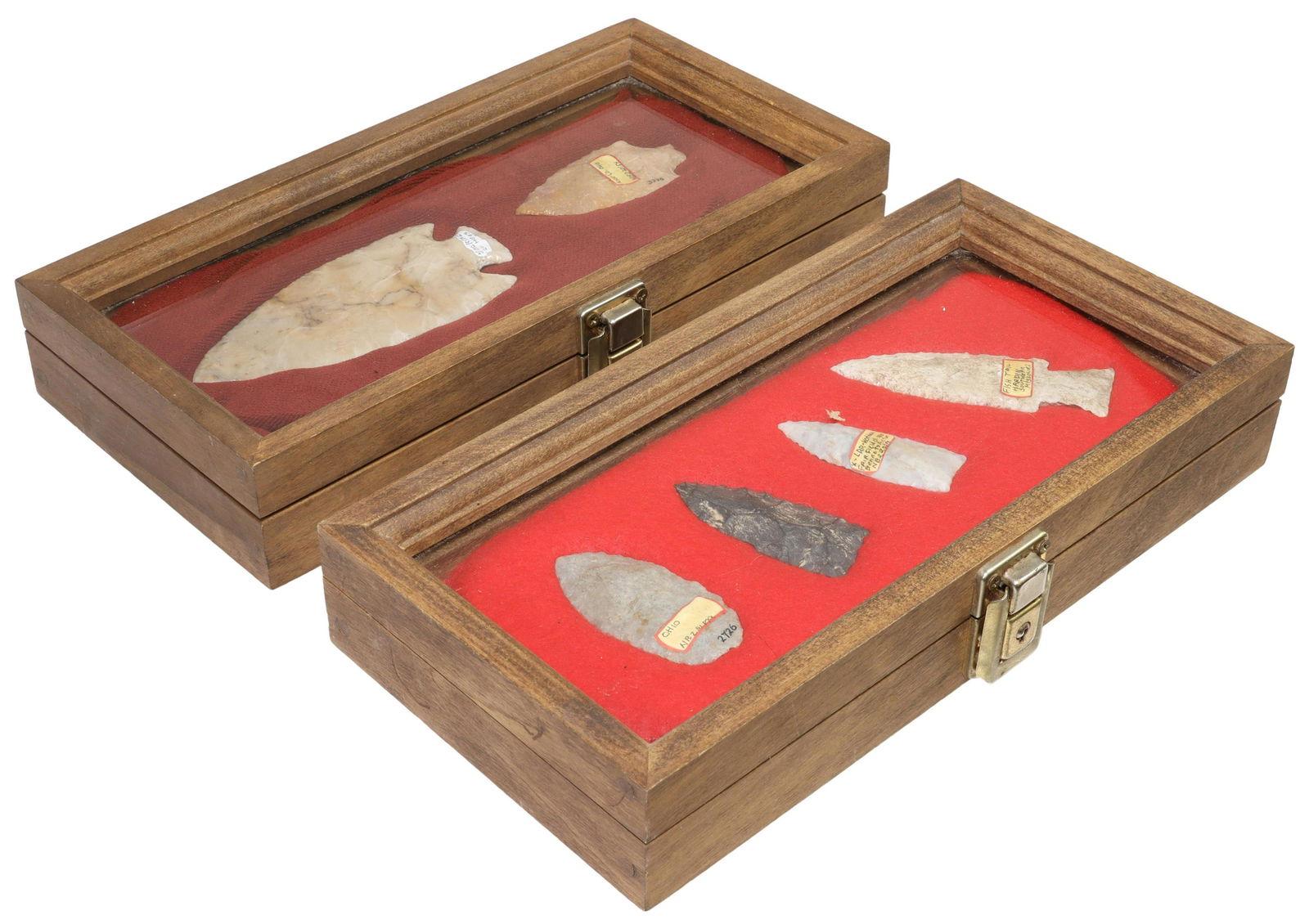 (6) Spear Point & Arrowheads, Display Boxes