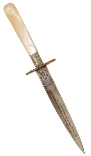 Dagger Form Fixed Blade Garter Knife, Pearl Handle