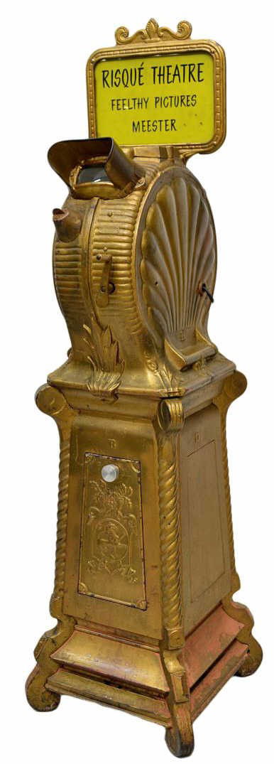 197: ANTIQUE CLAMSHELL MUTOSCOPE RISQUE PEEP SHOW