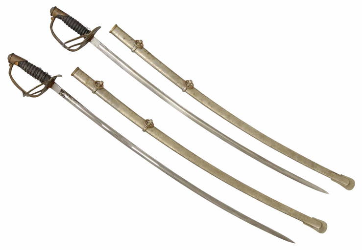 (2) Us Model 1860 Civil War Era Swords, Poor Cond.