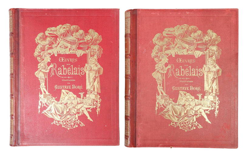 (2) Books: 'oeuvres De Rabelais' Volumes I & Ii