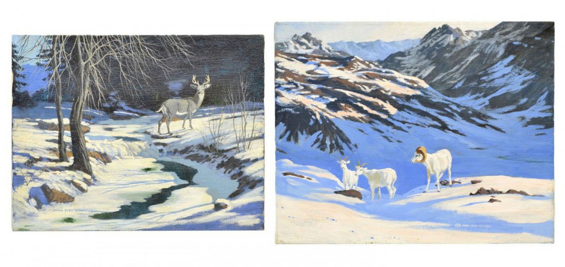 264: (2)PAINTINGS, SNOW SCENES JAMES IVEY EDWARDS TEXAS - Mar 17, 2012 | Austin Auction Gallery ...