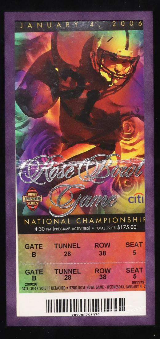 U Of Texas Vs Usc Jan 2006 Rose Bowl Game Ticket Auction