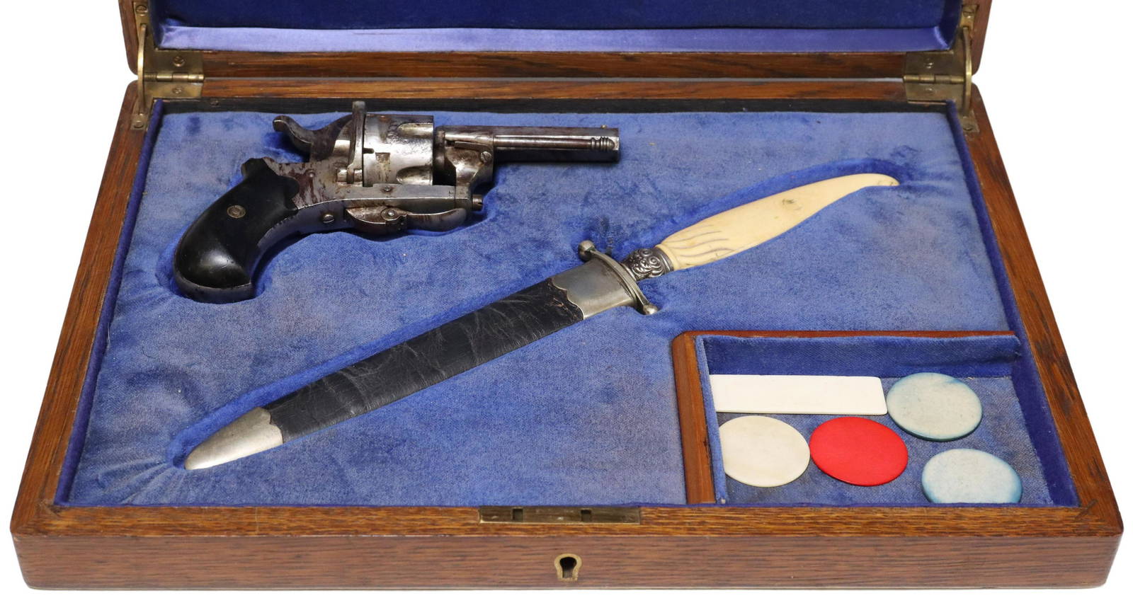 Cased Antique Lund Dagger & Pinfire Revolver Auction