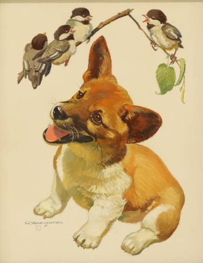 Robert Elmer Lougheed (1910 1982) Welsh Corgi