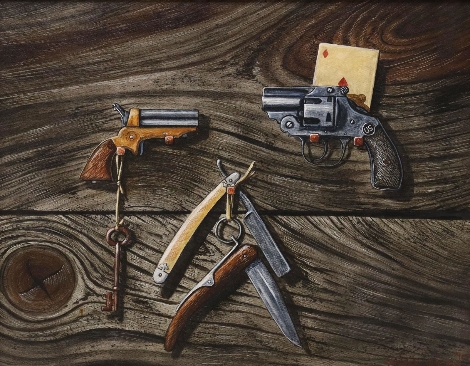 Cameron Blagg Western Trompe L'oeil Still Life Auction