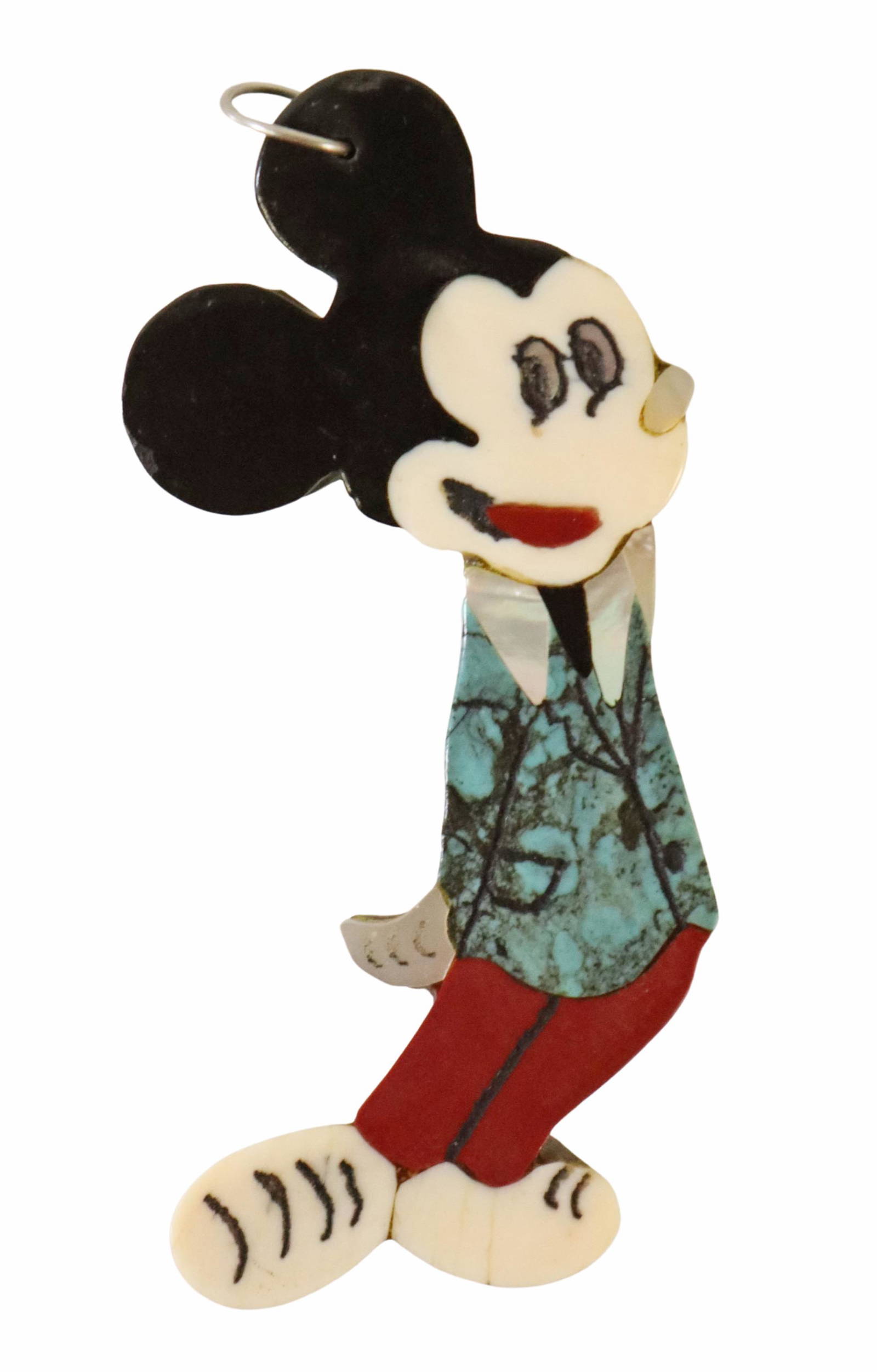 Native American Zuni Inlay Mickey Mouse Pendant Auction