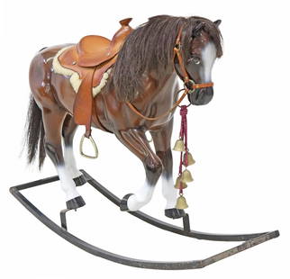 Signed Boundy Fiberglass Rocking Horse