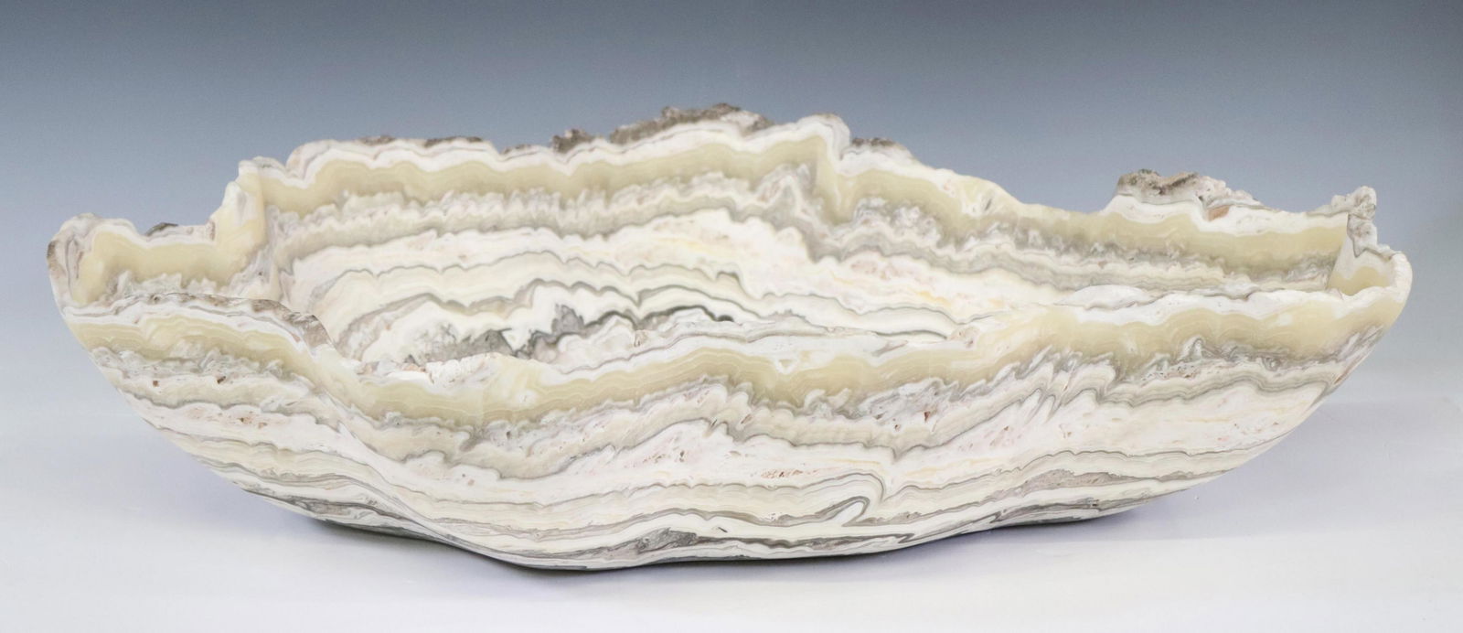 Large Geological Natural-edge Onyx Bowl, 24"w Auction